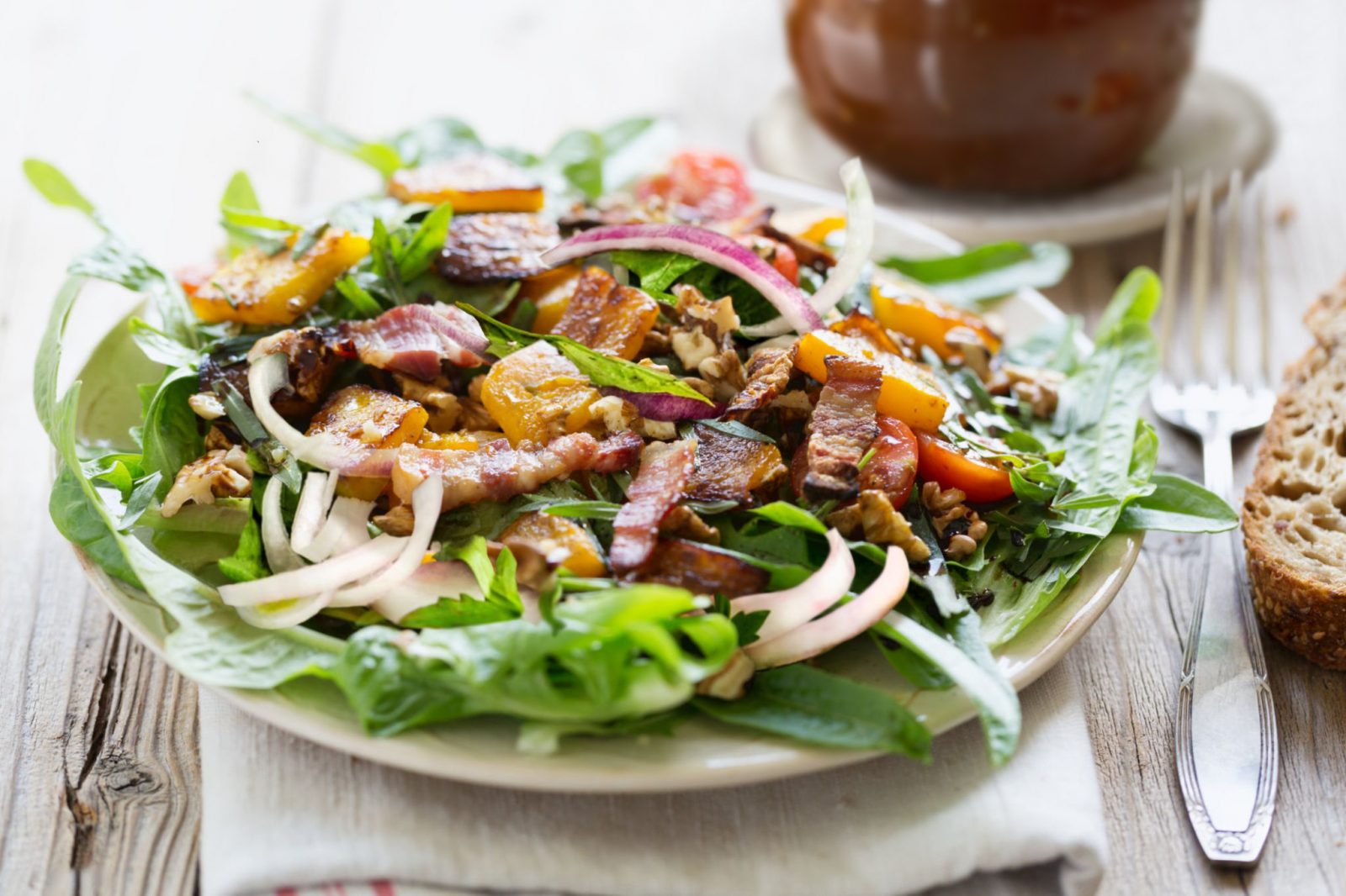 Canadian Roasted Sweet Potato, Bacon and Arugula Salad - Ventura Foods