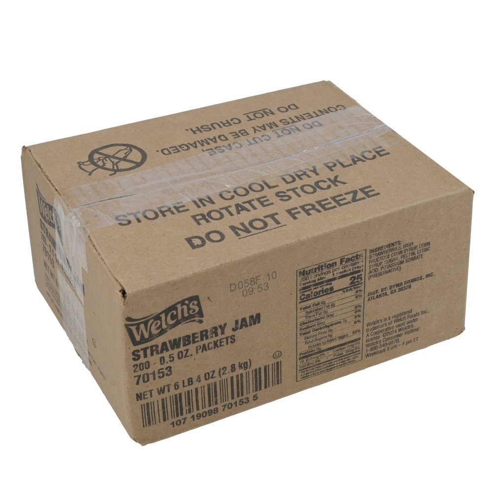 Welch's Strawberry Jam Pouch 200 Count - 0.5 Oz - Ventura Foods